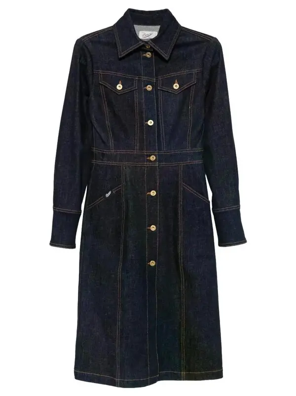 PENCE 1979 Contrast-stitching Denim Shirtdress - Blue