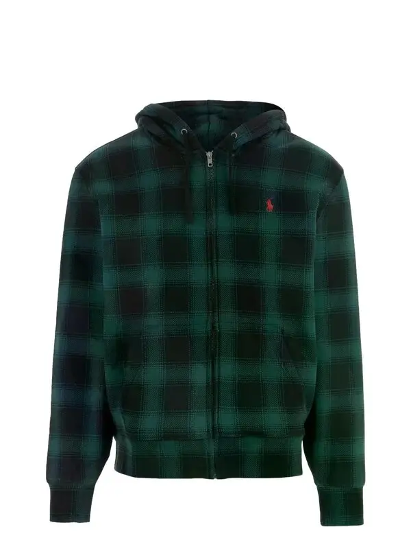 Polo Ralph Lauren Checked Zip-up Hoodie - Green