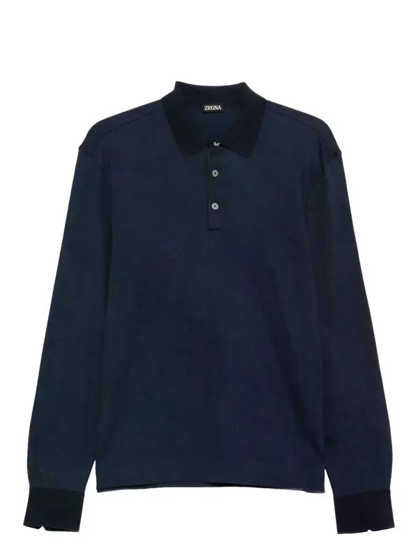 Zegna Long-sleeve Polo Shirt - Blue