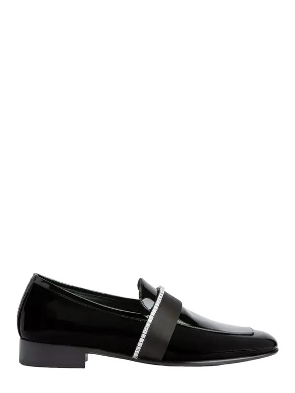 GIUSEPPE ZANOTTI Arnaud Rhinestone Embellished Loafers - Black