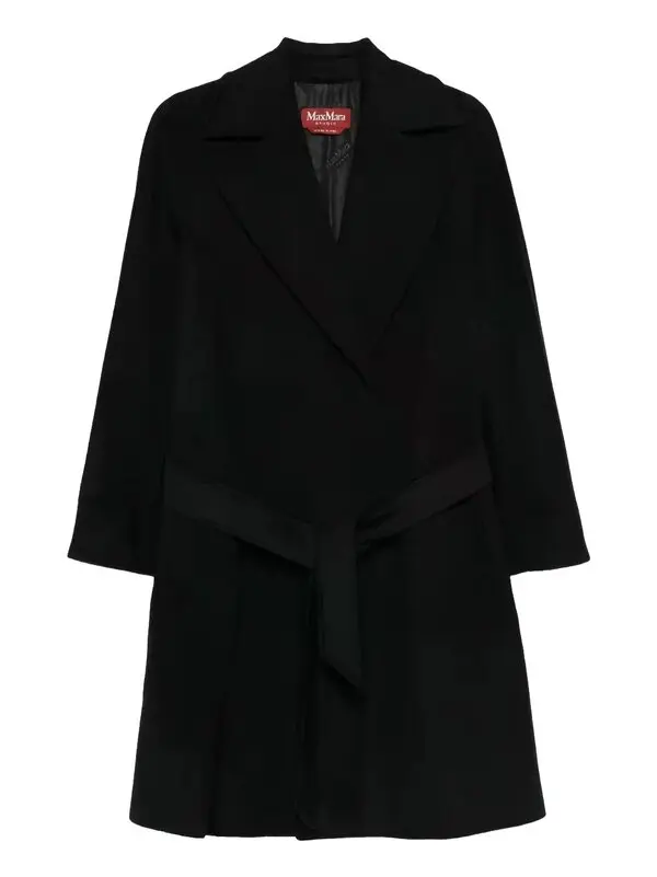 Max Mara Dravenna Wool Belted Coat - Black