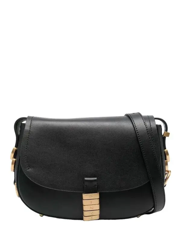 Pinko Leather Shoulder Bag - Black