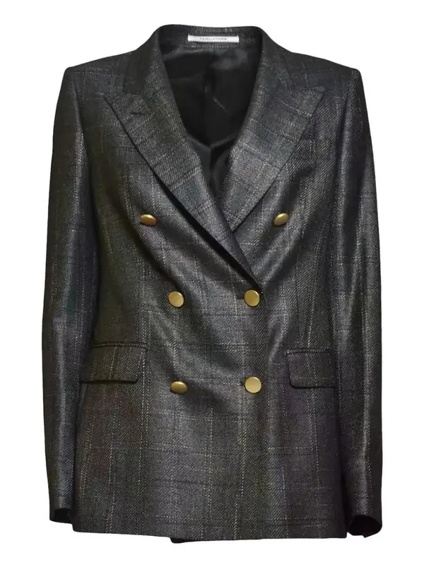 Tagliatore Double-breasted Check Blazer - Grey