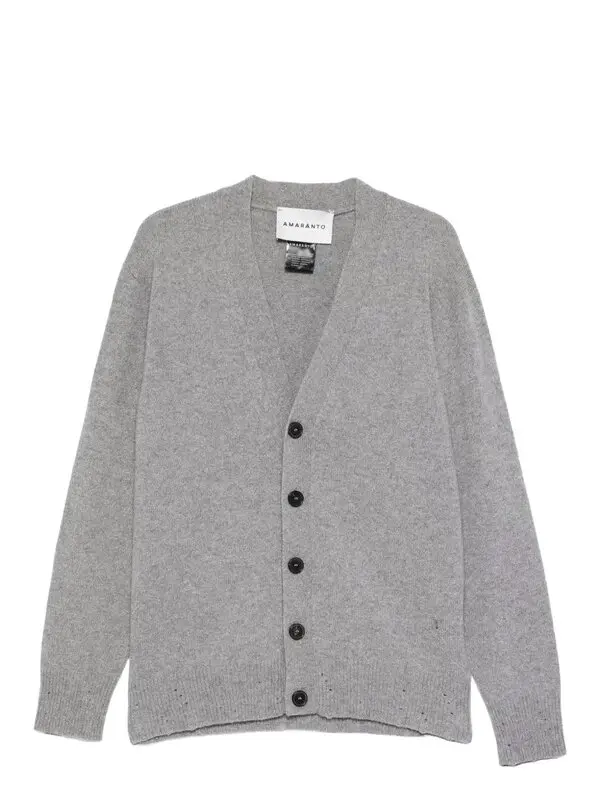 AMARANTO Cashmere-blend Cardigan - Grey