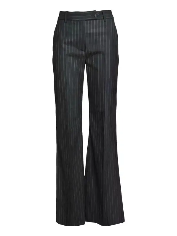 True Royal Pinstripe Flared Trousers - Grey
