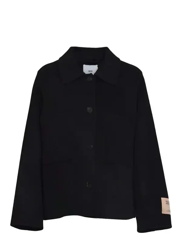 SOLOTRE Pocketed Single-breasted Coat - Black
