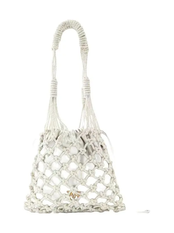 Pinko Woven Mesh Bucket Bag - Grey