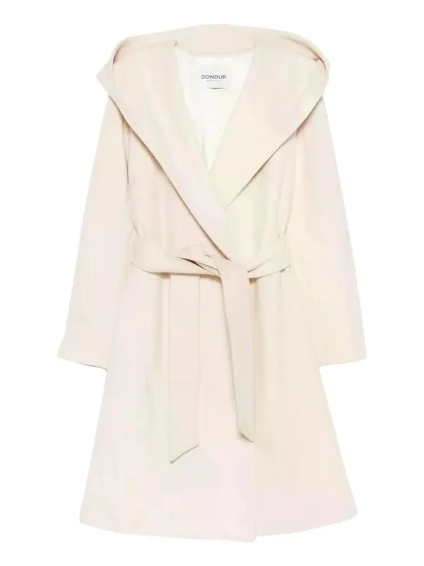 DONDUP Hooded Belted Coat - Neutrals