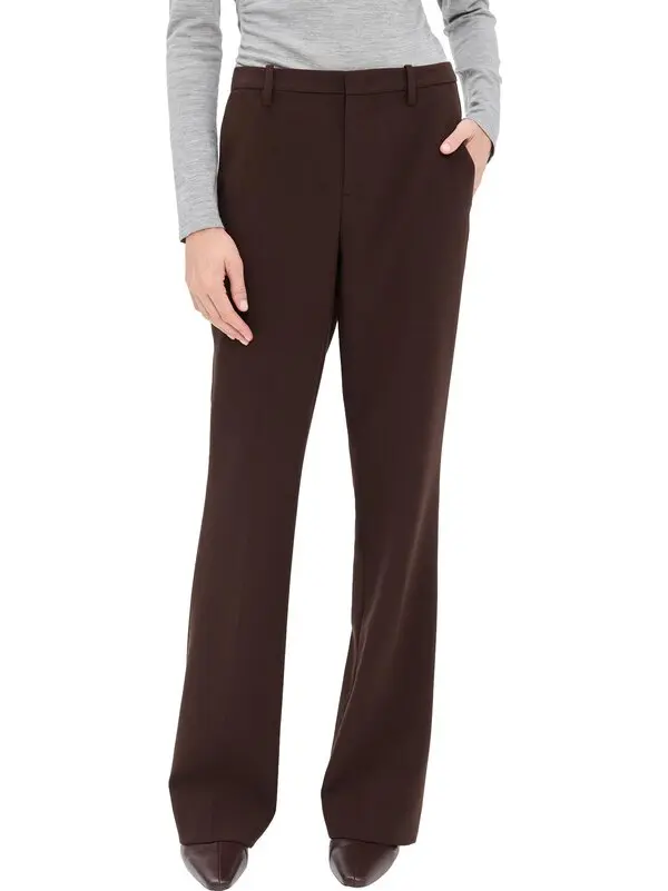 Vince Mid-rise Tailored Flare Pants - Deep Espresso