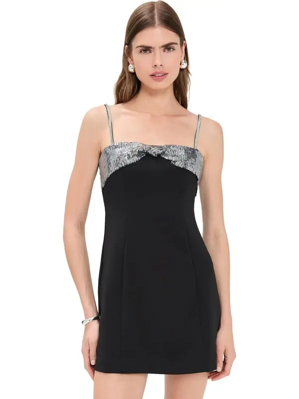 Astr The Label Halya Sequin Bow Mini Dress - Black