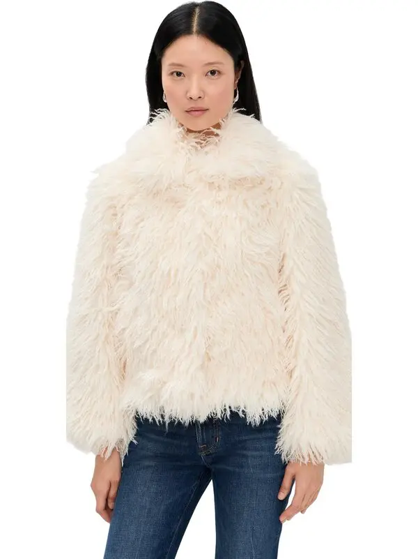 Cinq À Sept Geraldine Faux Fur Coat - Ivory/ivory