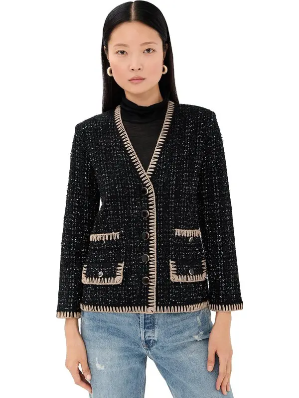 Veronica Beard Ceriani Knit Jacket - Black