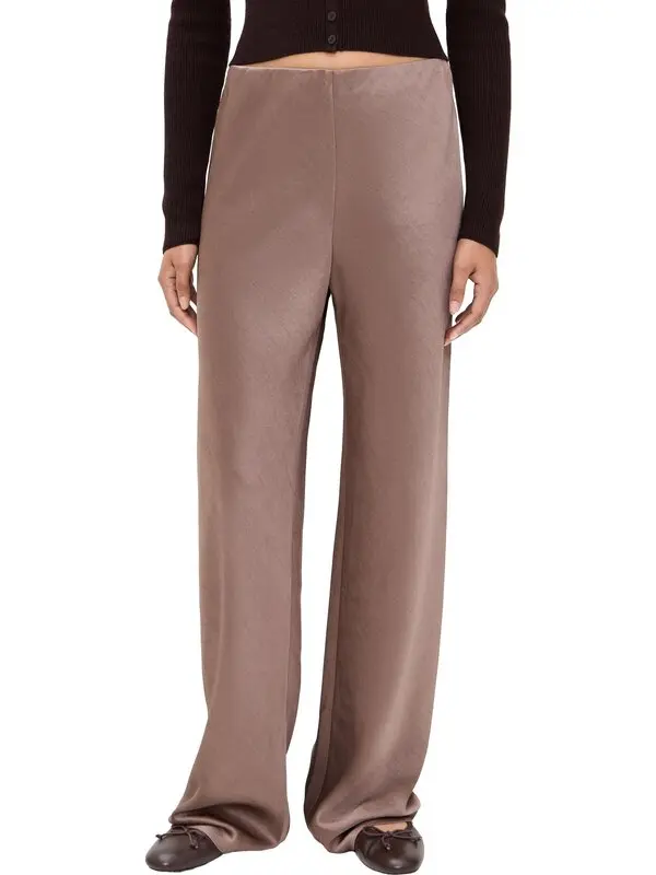 Vince High-waist Fluid Satin Bias Pants - Mauve Lilac