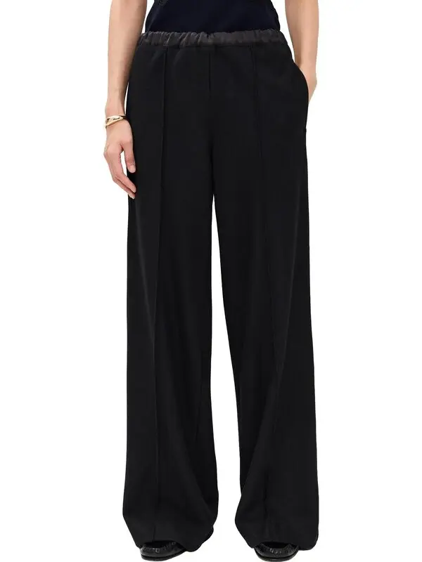 Vince Mid-rise Satin Combo Pull-on Pants - Black