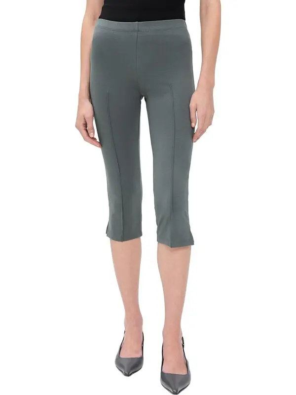 LE BOP Delilah Pinstripe Capri Pants - Gunmetal