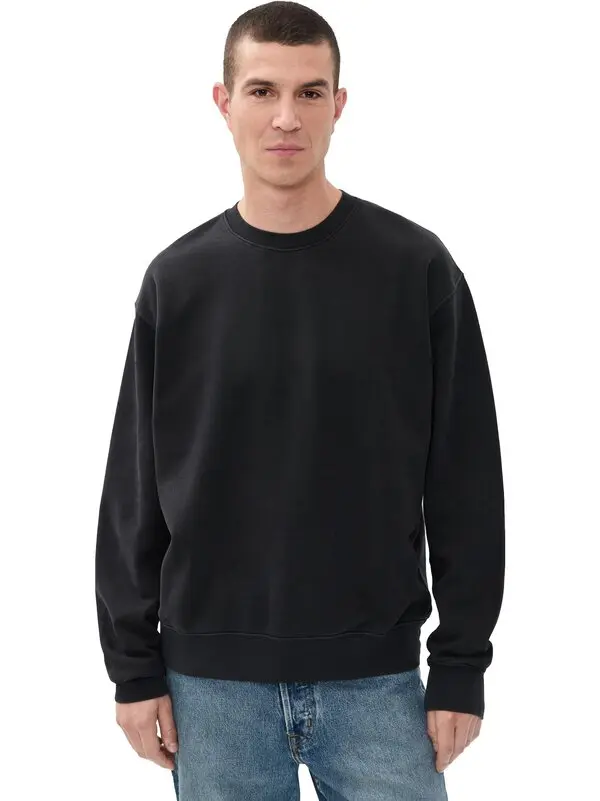 Madewell Woodland Reverse Crew Neck Sweatshirt - True Black