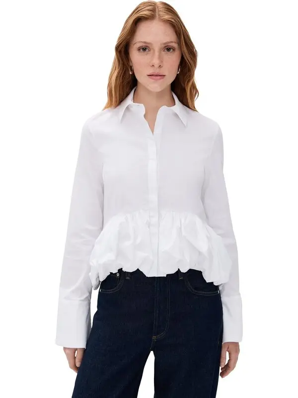 Caroline Constas Marin Peplum Top - White