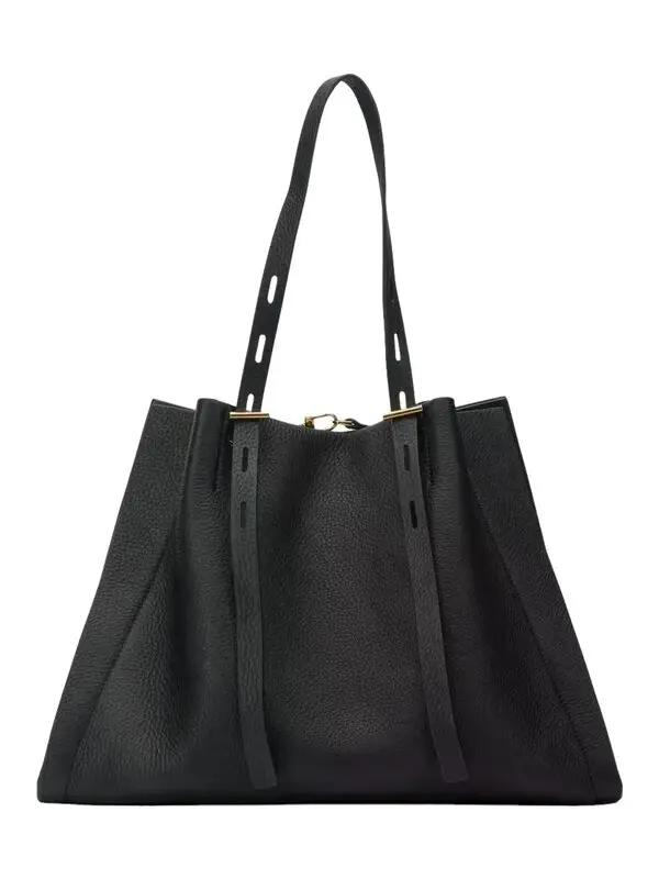 MINOBOSSI Paula Textured Leather Tote Bag - Black
