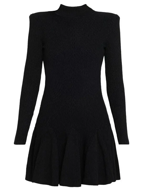 Retrofete Sydonie Sparkly Knit Mini Dress - Black Meta