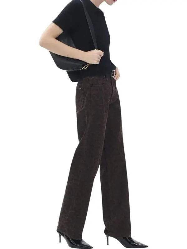Rag & Bone Shea Relaxed Straight Jeans - Leopard