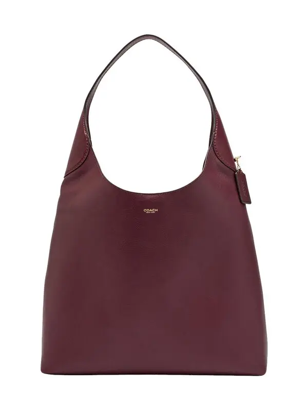COACH Brooklyn 39 Grained Leather Shoulder Bag - Burgundy