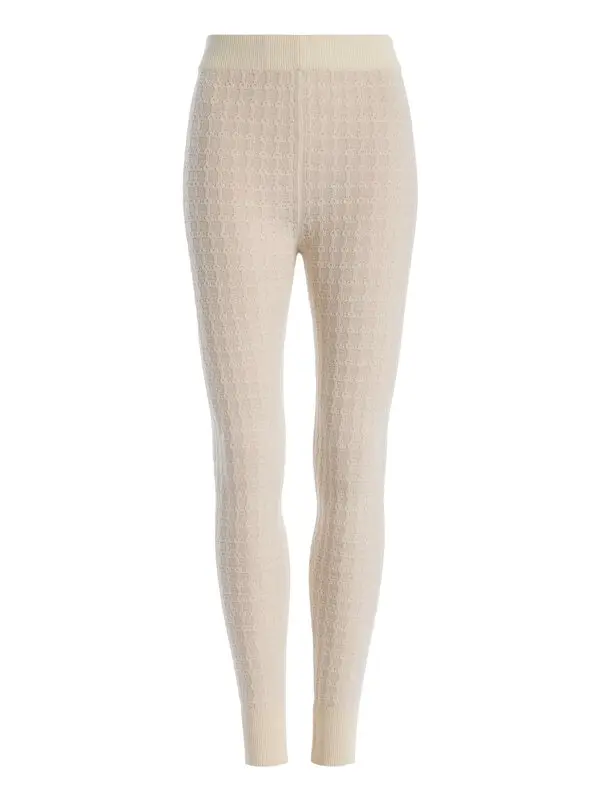 Cordova Soleil Cable-knit Merino Wool Leggings - Ivory
