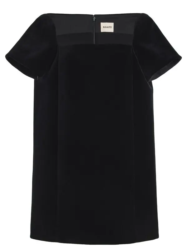 Khaite Benji Velvet Mini Dress - Black