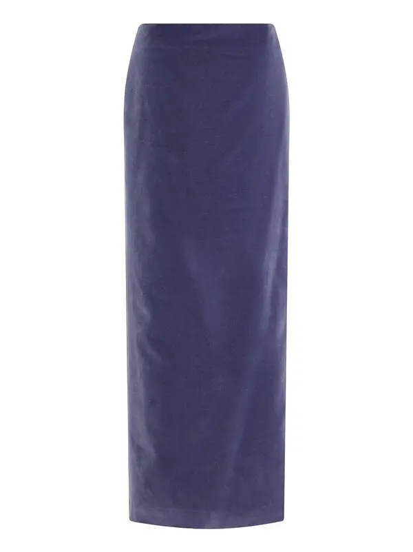 COLLEEN ALLEN Cotton Velvet Maxi Skirt - Purple