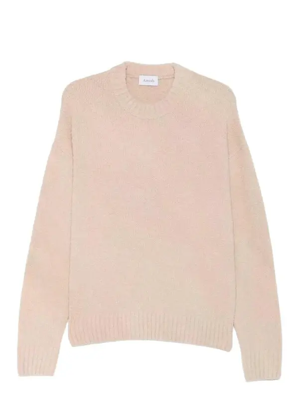 AMISH Bouclé Crew Neck Sweater - Neutrals