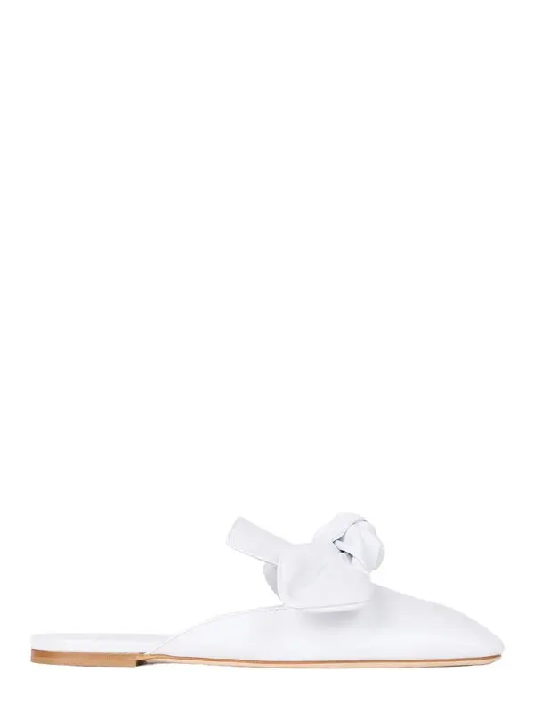 A.W.A.K.E. Mode Tim Open Toe Mule With Bow Detail - White