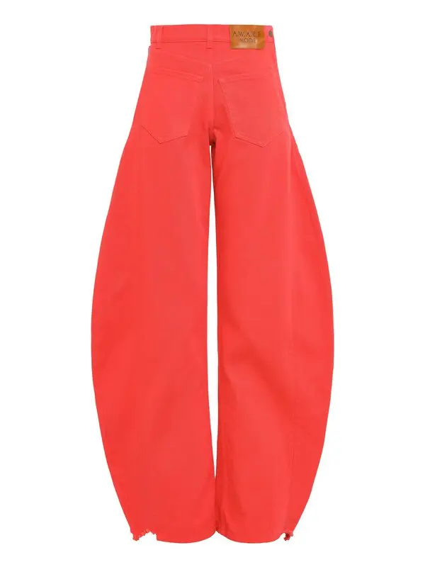 A.W.A.K.E. Mode Mirror Rigid High-rise Barrel-leg Jeans - Red
