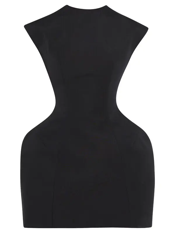 A.W.A.K.E. Mode Sculpted Cotton-blend Mini Dress - Black