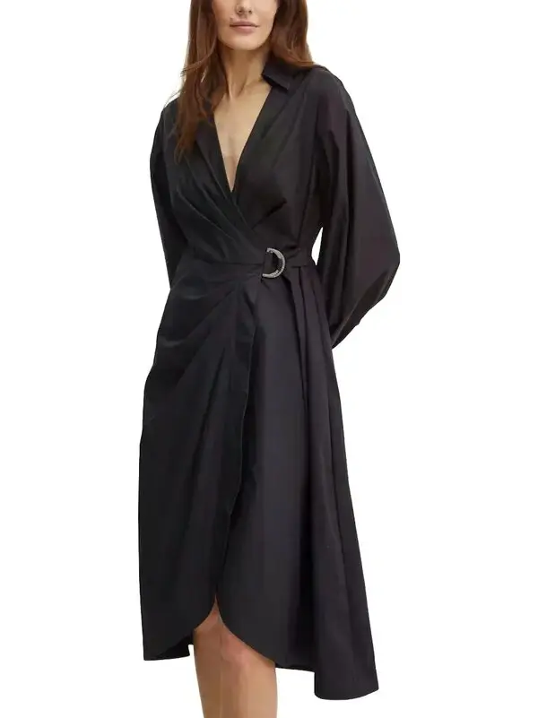 Karl Lagerfeld Long-sleeve Midi Dress - Black