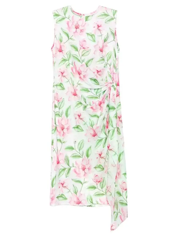 Moschino Knotted Floral-print Dress - White