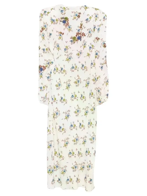 N°21 Floral-print Midi Dress - White
