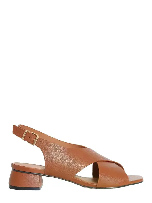 STUDIO CHOFAKIAN 25mm Vanilla Latte Crossover Strap Sandals - Brown