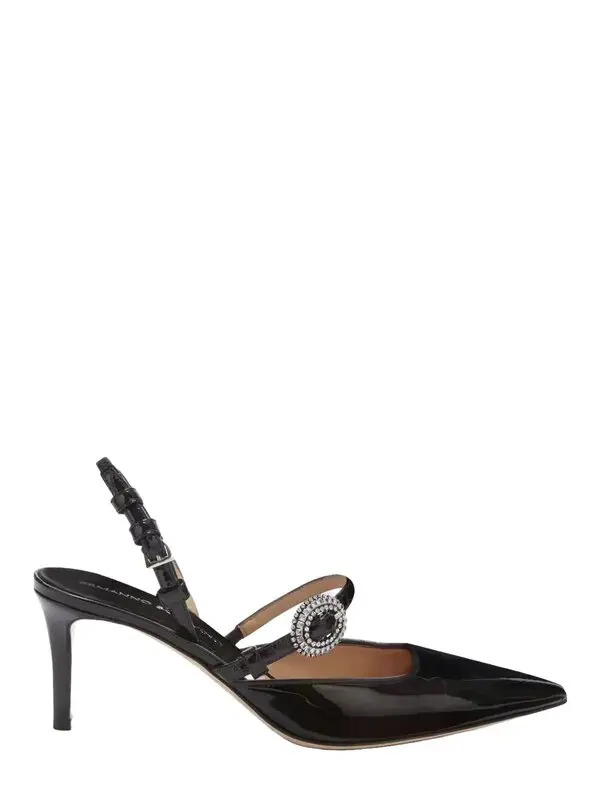 Ermanno Scervino Embellished Slingback Sandals - Black