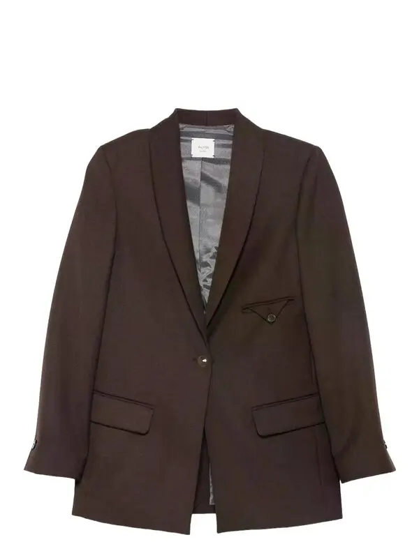 ALYSI Single-breasted Button Blazer - Brown
