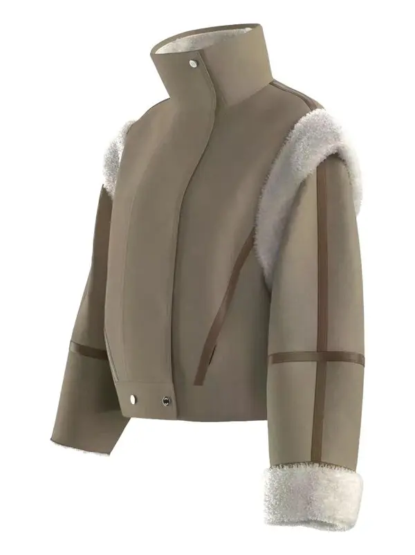 BOSS Fleece-trim Jacket - Neutrals