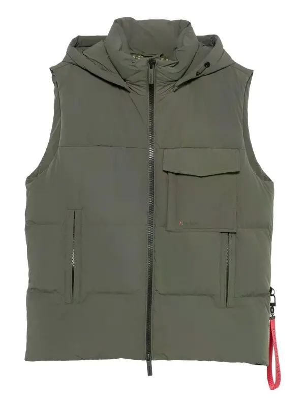 AFTER/LABEL Hooded Pocket Gilet - Green