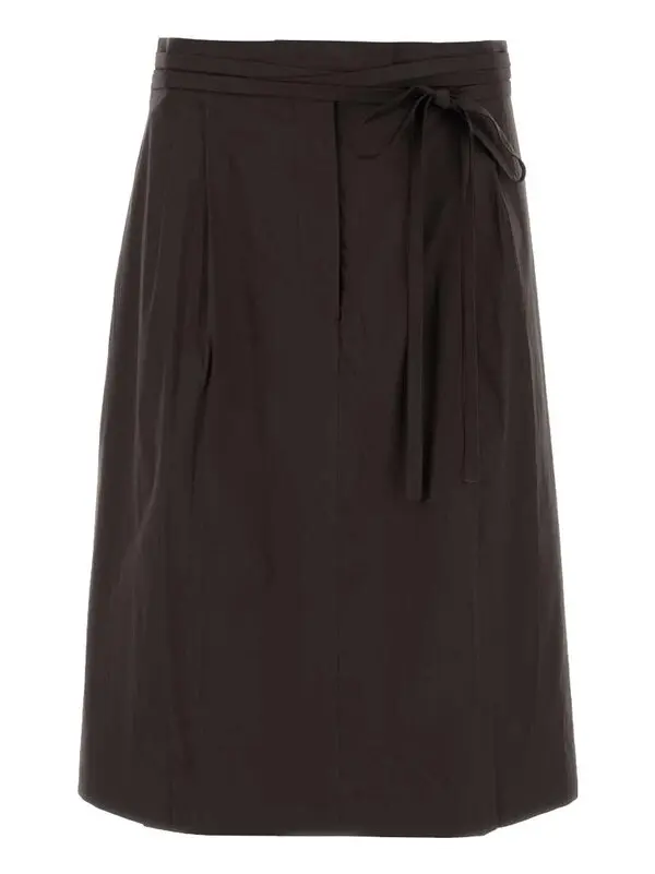 Prada Stretch Poplin Skirt - Brown