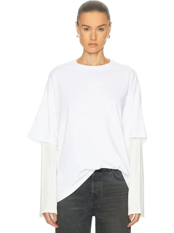 GRLFRND Layered Long Sleeve Tee - White & Bone