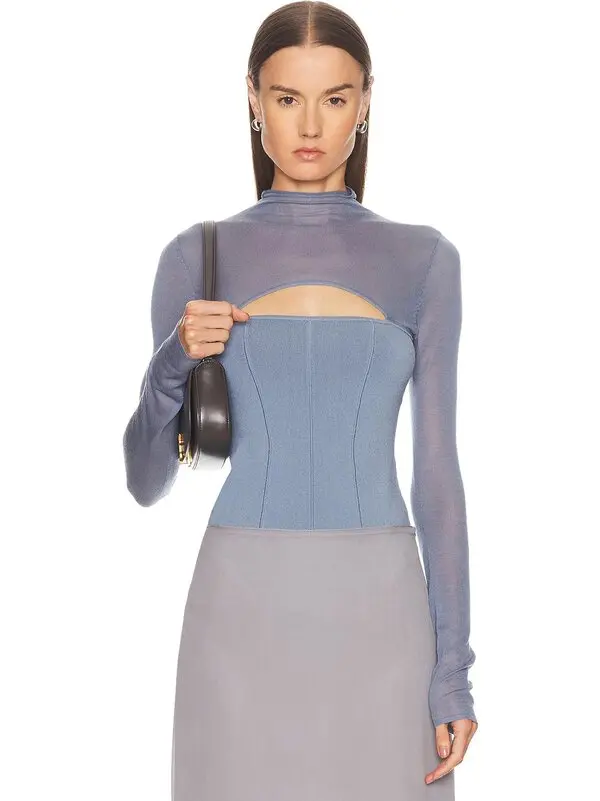FLEUR DU MAL Kate Bodysuit - Charcoal Blue