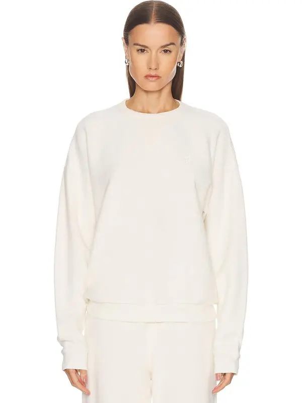 Eterne Classic Reverse French Terry Crew Sweatshirt - Cream