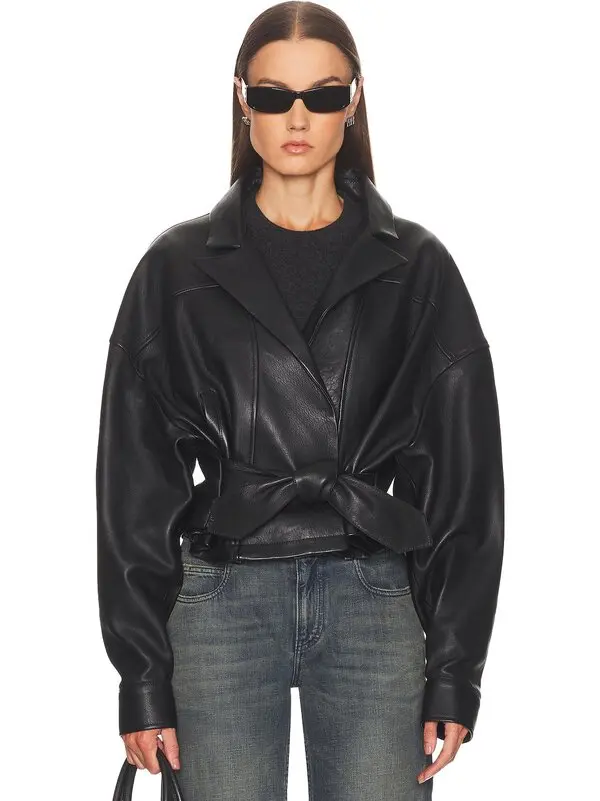 EZR Box Tux Leather Jacket - Black