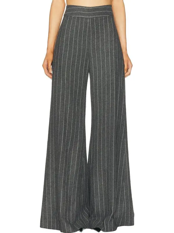 Carolina Herrera Wide Leg Diane Pant - Charcoal Grey Melange