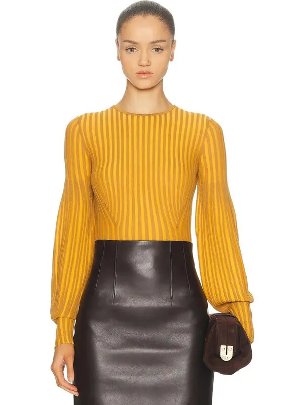Gabriela Hearst Thalassa Sweater - Yellow Ochre & Golden Birch