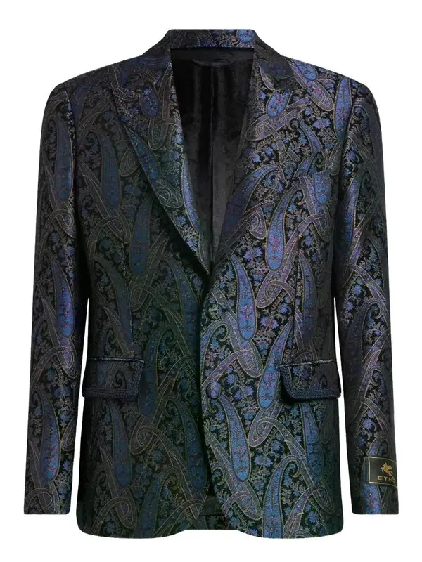 Etro Jacquard Paisley-motif Single-breasted Jacket - Blue