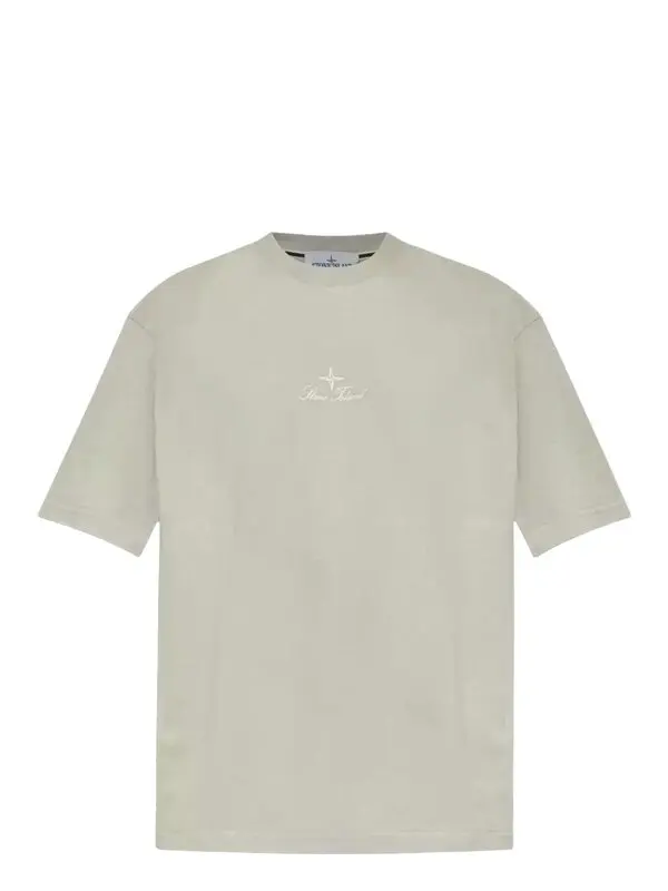 Stone Island Logo-embroidered T-shirt - Grey