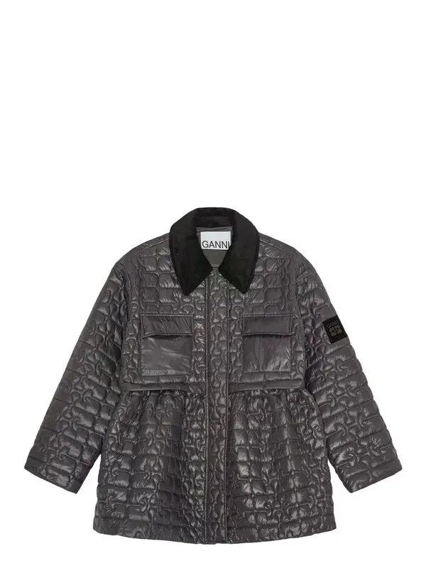 GANNI Quilted Jacket - Brown